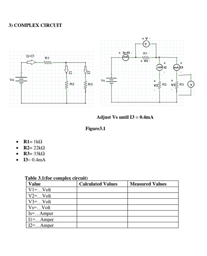 Solved COMPLEX CIRCUITAdjust Vs until | Chegg.com