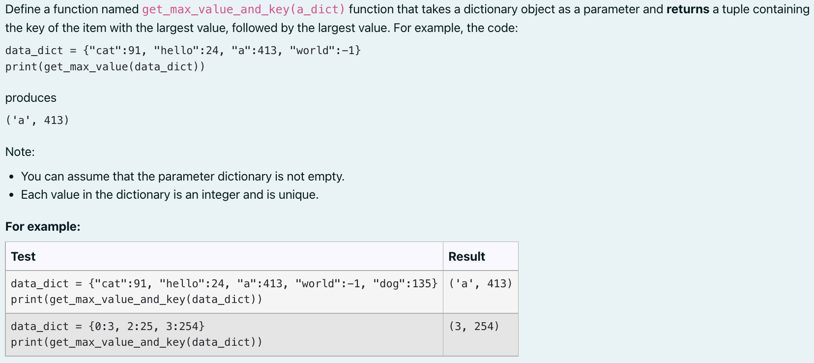 Solved Define a function named get_max_value_and_key | Chegg.com