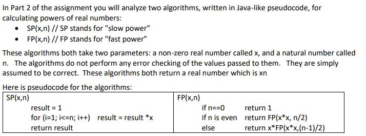 In Part 2 of the assignment you will analyze two | Chegg.com