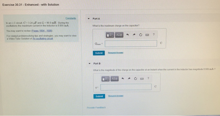 Solved Exercise 30.31 Enhanced- with Solution Constants Part | Chegg.com