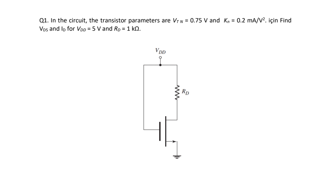 Solved Q1. In the circuit, the transistor parameters are | Chegg.com