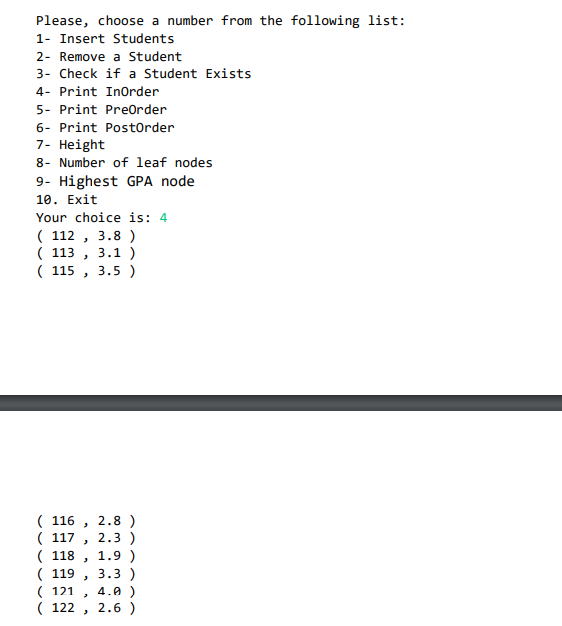 Solved Exercise: sing the classes and methods implemented in | Chegg.com