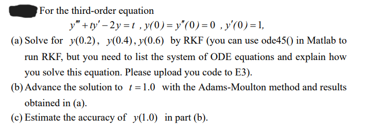 Solved For the third-order equation | Chegg.com