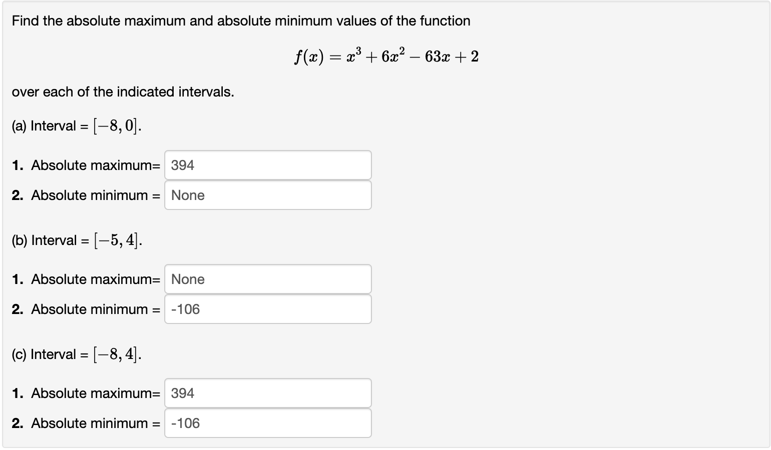 Solved Find the absolute maximum and absolute minimum values | Chegg.com