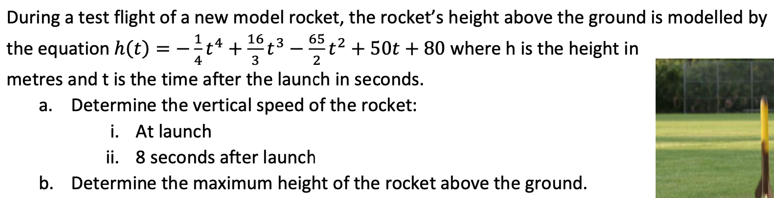 Solved During a test flight of a new model rocket, the | Chegg.com