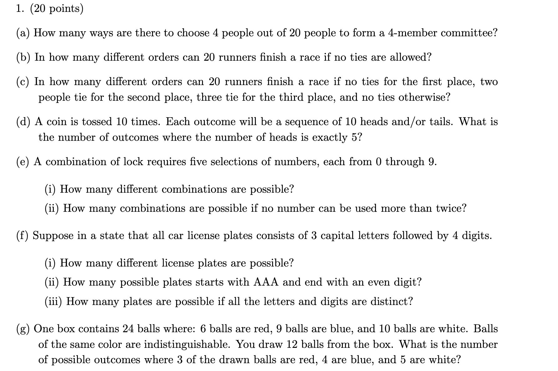 Solved (a) How many ways are there to choose 4 people out of | Chegg.com