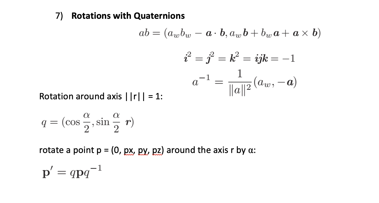 Solved 7) Rotations with Quaternions | Chegg.com