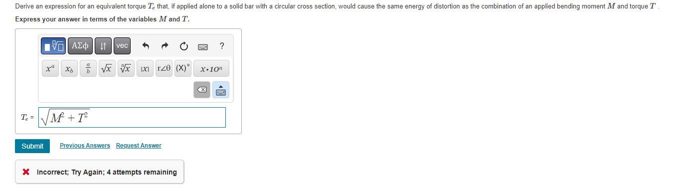 Solved * Incorrect; Try Again; 4 attempts remaining | Chegg.com