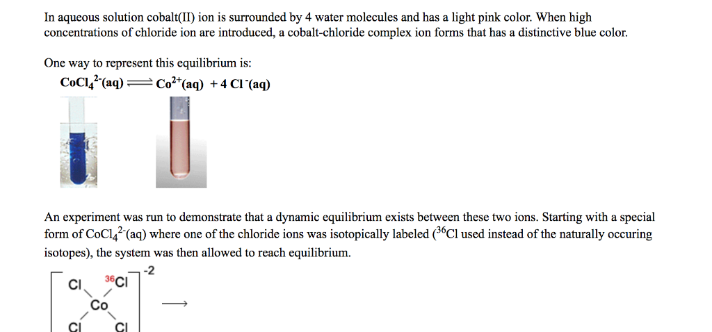 Solved In aqueous solution cobalt(II) ion is surrounded by 4 | Chegg.com