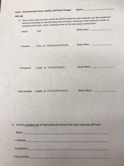 Solved Name: Lab 6-Intermolecular Forces, Liquids, and Phase | Chegg.com