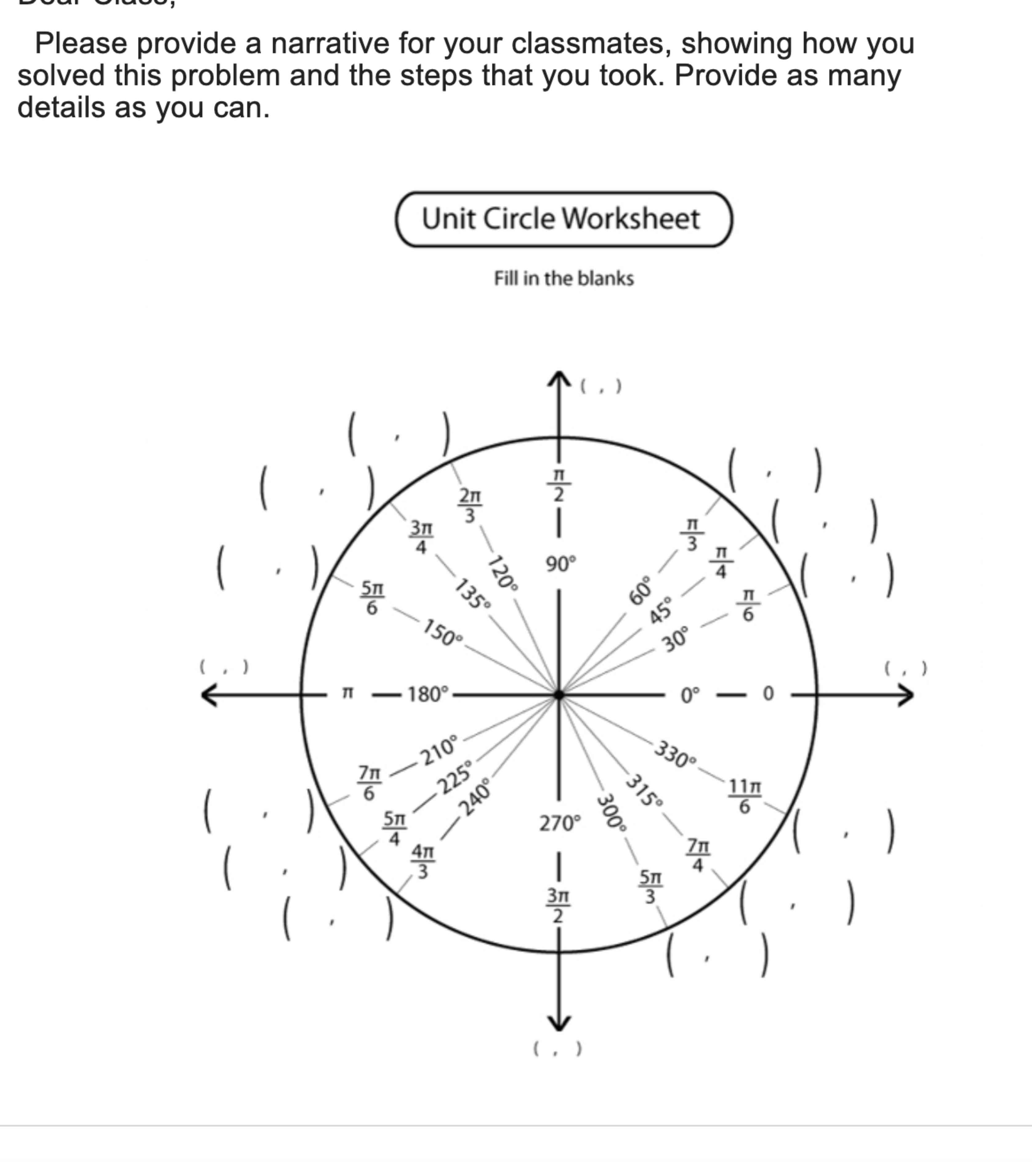 Solved Please provide a narrative for your classmates, | Chegg.com Solved Please provide a narrative for your classmates, | Chegg.com