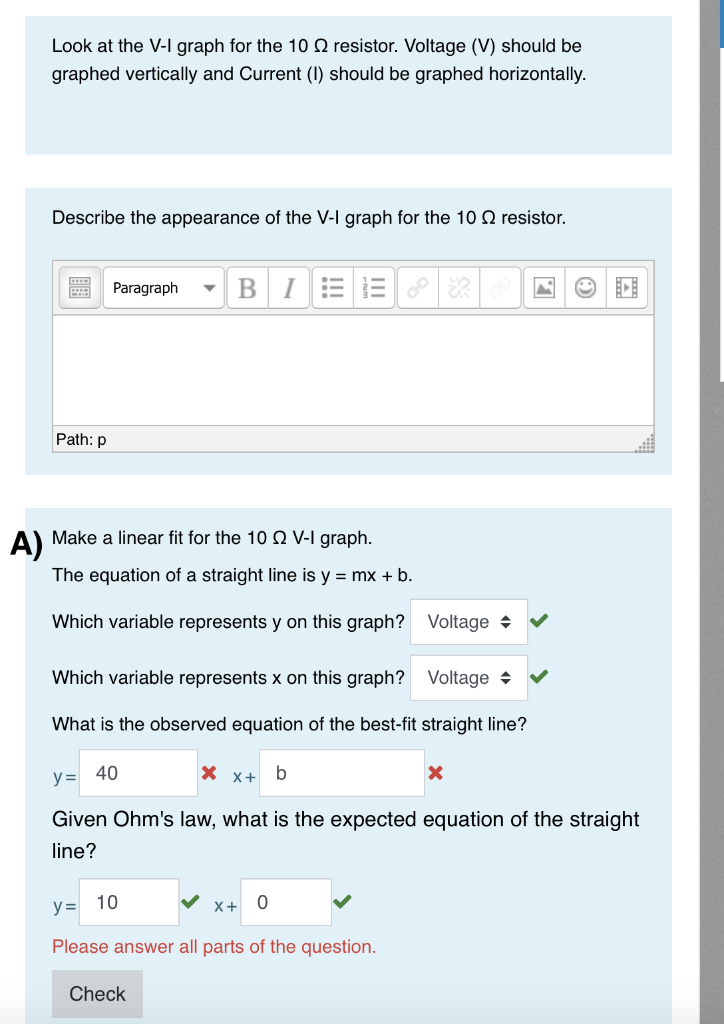 Look at the V-l graph for the 10 12 resistor. Voltage | Chegg.com