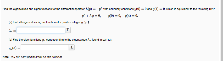 Solved Find the eigenvalues and eigenfunctions for the | Chegg.com