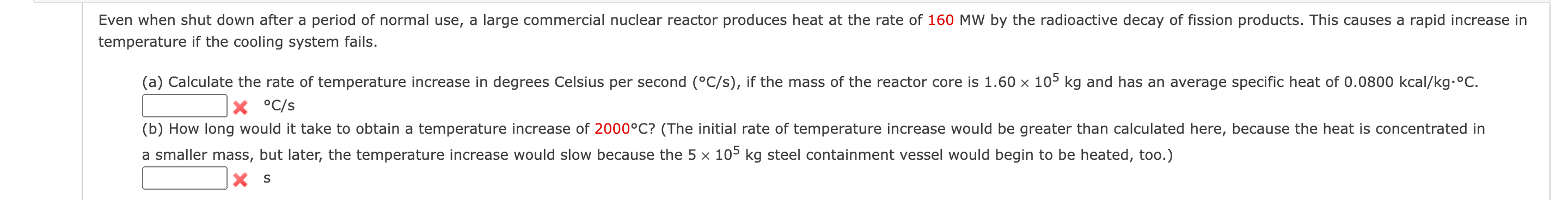 Solved temperature if the cooling system fails. ×∘C/s a | Chegg.com
