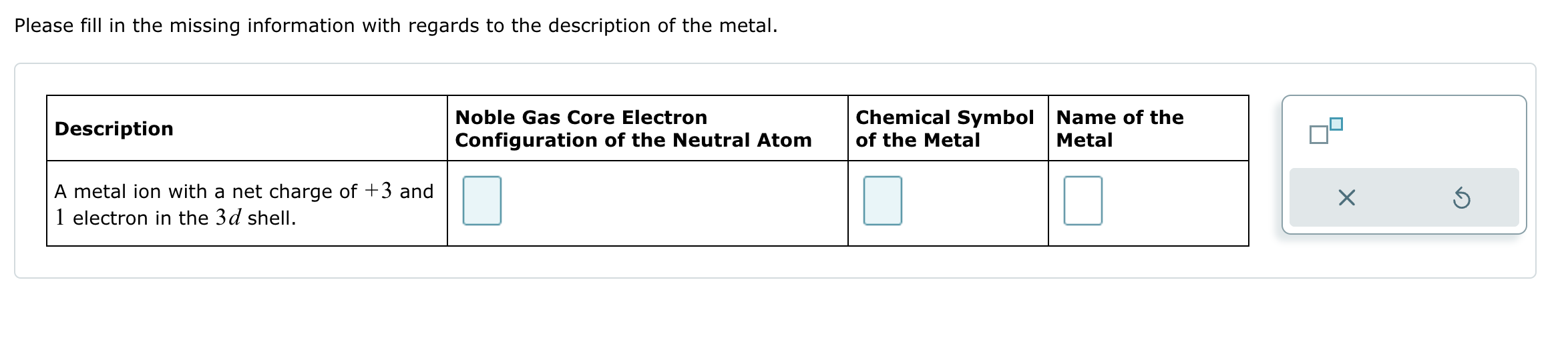 Solved Please fill in the missing information with regards | Chegg.com
