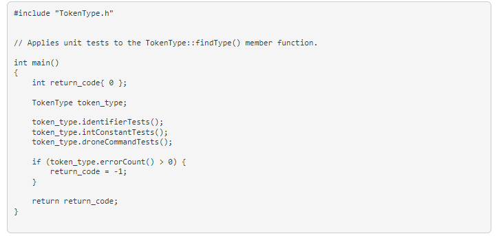 Solved TokenType::identifierTests(), | Chegg.com