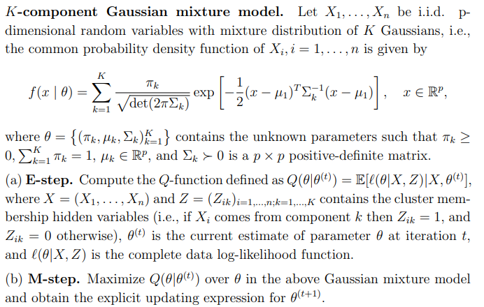 K-component Gaussian mixture model. Let X1,…,Xn be | Chegg.com