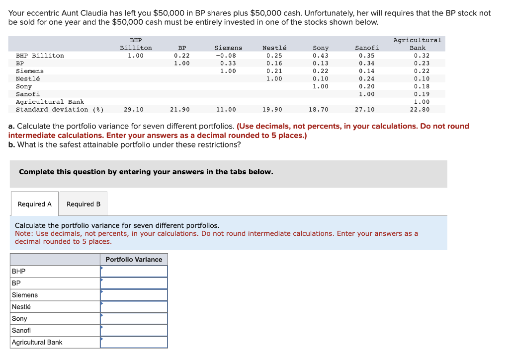 Solved Your eccentric Aunt Claudia has left you $50,000 in | Chegg.com