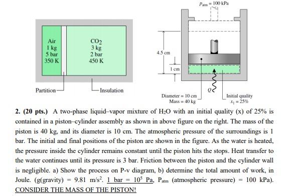 Solved A two-phase liquid–vapor mixture of H2O with an | Chegg.com