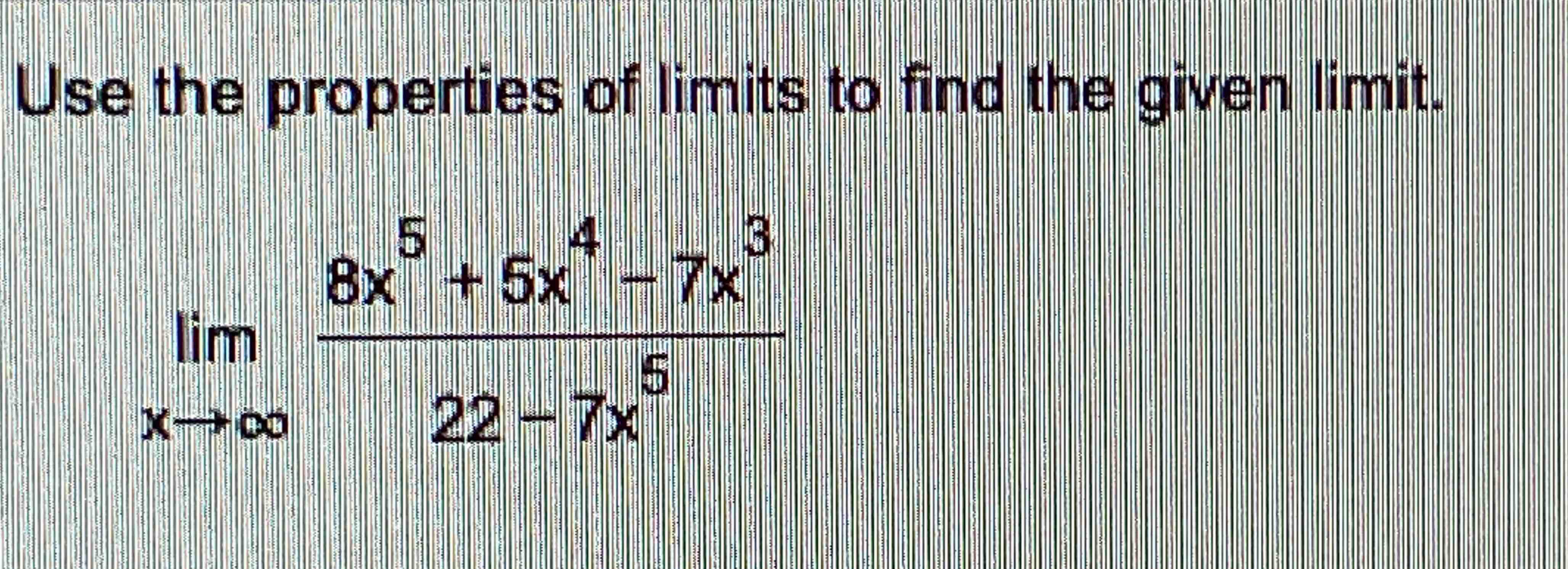 Solved Use the properties of limits to find the given | Chegg.com