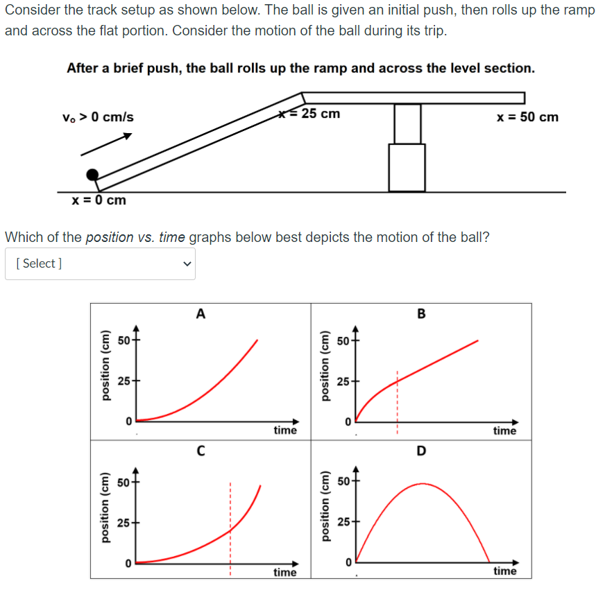 Solved Consider the track setup as shown below. The ball is | Chegg.com