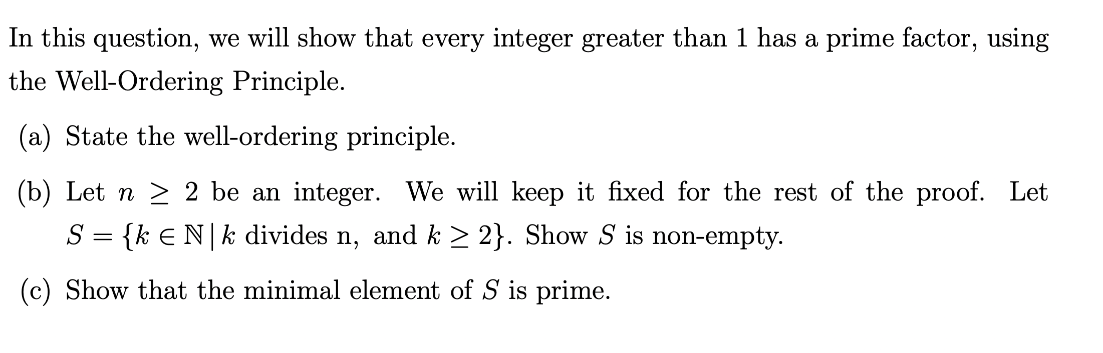 Solved In this question, we will show that every integer | Chegg.com