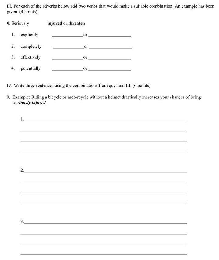 II. Fill in the blanks below with the correct | Chegg.com