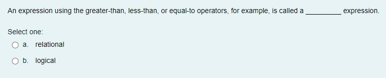 Solved An expression using the greater-than, less-than, or | Chegg.com