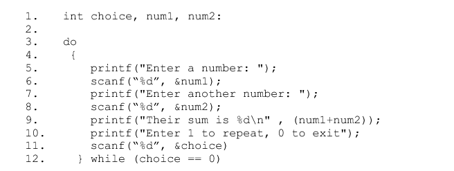 Solved This code should exit in 0 is inputed or the code | Chegg.com