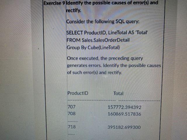 Solved Exercise 9 Identify the possible causes of error(s) | Chegg.com