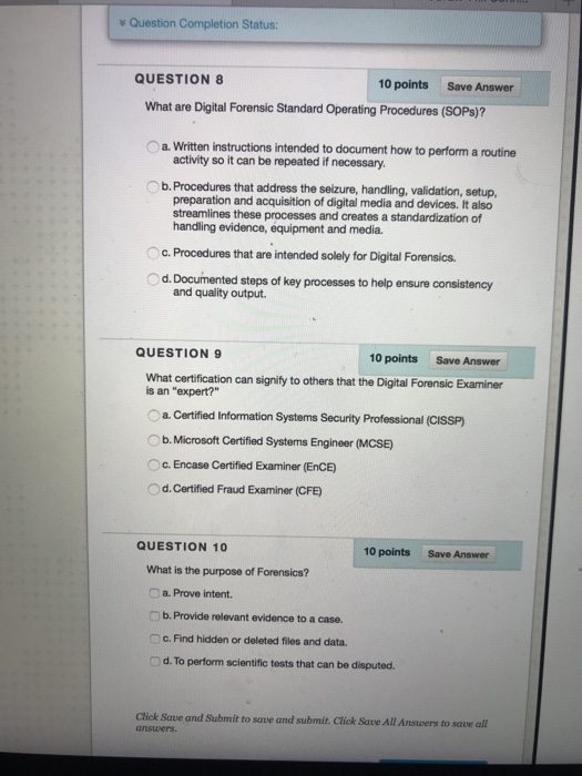 Solved Question Completion Status: QUESTION 8 10 points Save | Chegg.com