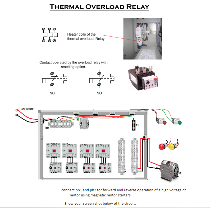 THERMAL OVERLOAD RELAY Heater coils of the thermal | Chegg.com