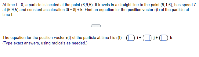 Solved At time t=0, ﻿a particle is located at the point | Chegg.com