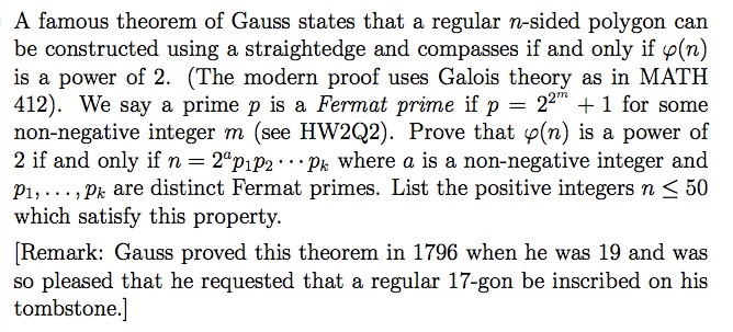 Solved A famous theorem of Gauss states that a regular | Chegg.com