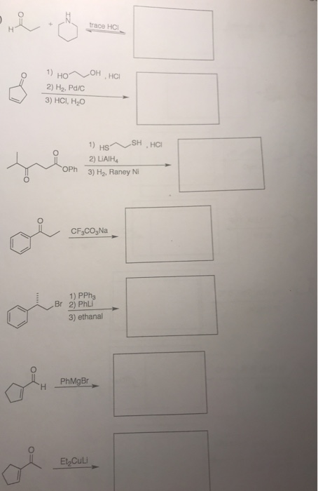 Solved trace HO 1) 2) H2. Pd/C 3) HCI, H20 HCI 2) LiAIH4 OPh | Chegg.com