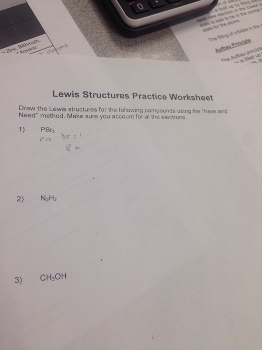 Solved Dl Lewis Structures Practice Worksheet Draw The Lewis Chegg
