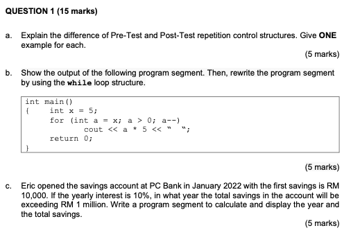 Solved a. Explain the difference of Pre-Test and Post-Test | Chegg.com