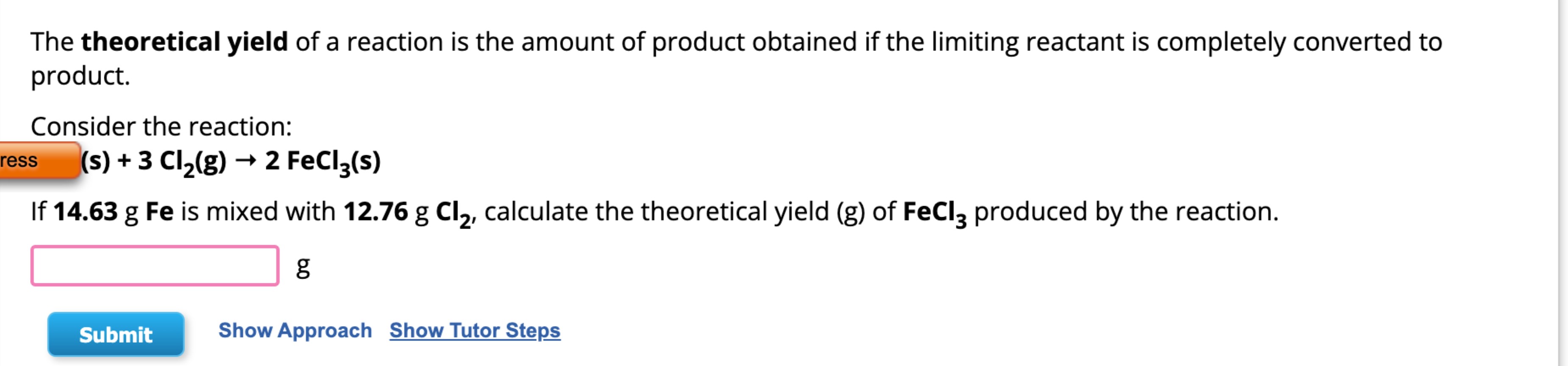Solved The theoretical yield of a reaction is the amount of | Chegg.com