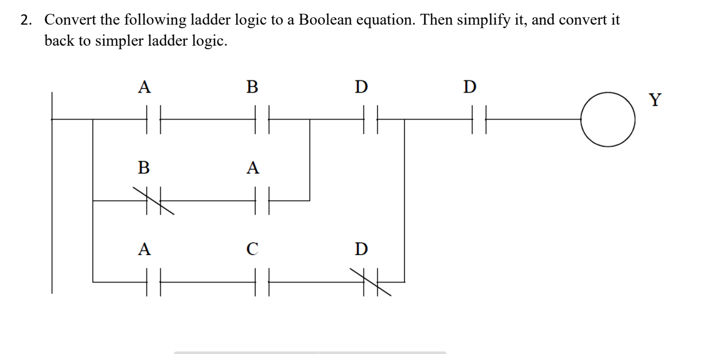 Solved 2. Convert the following ladder logic to a Boolean | Chegg.com