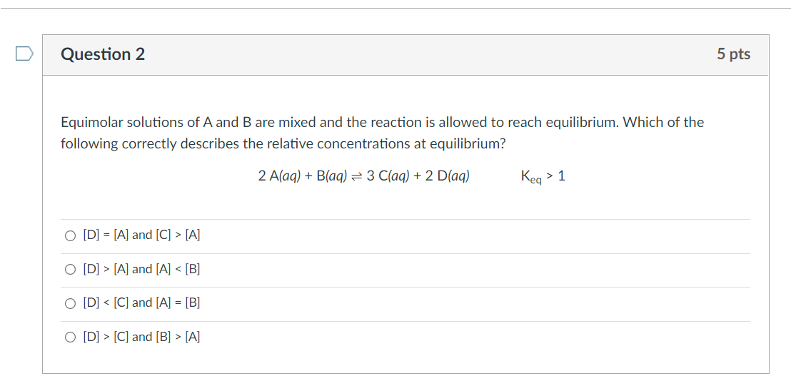 Solved Question 2 5 pts Equimolar solutions of A and B are | Chegg.com