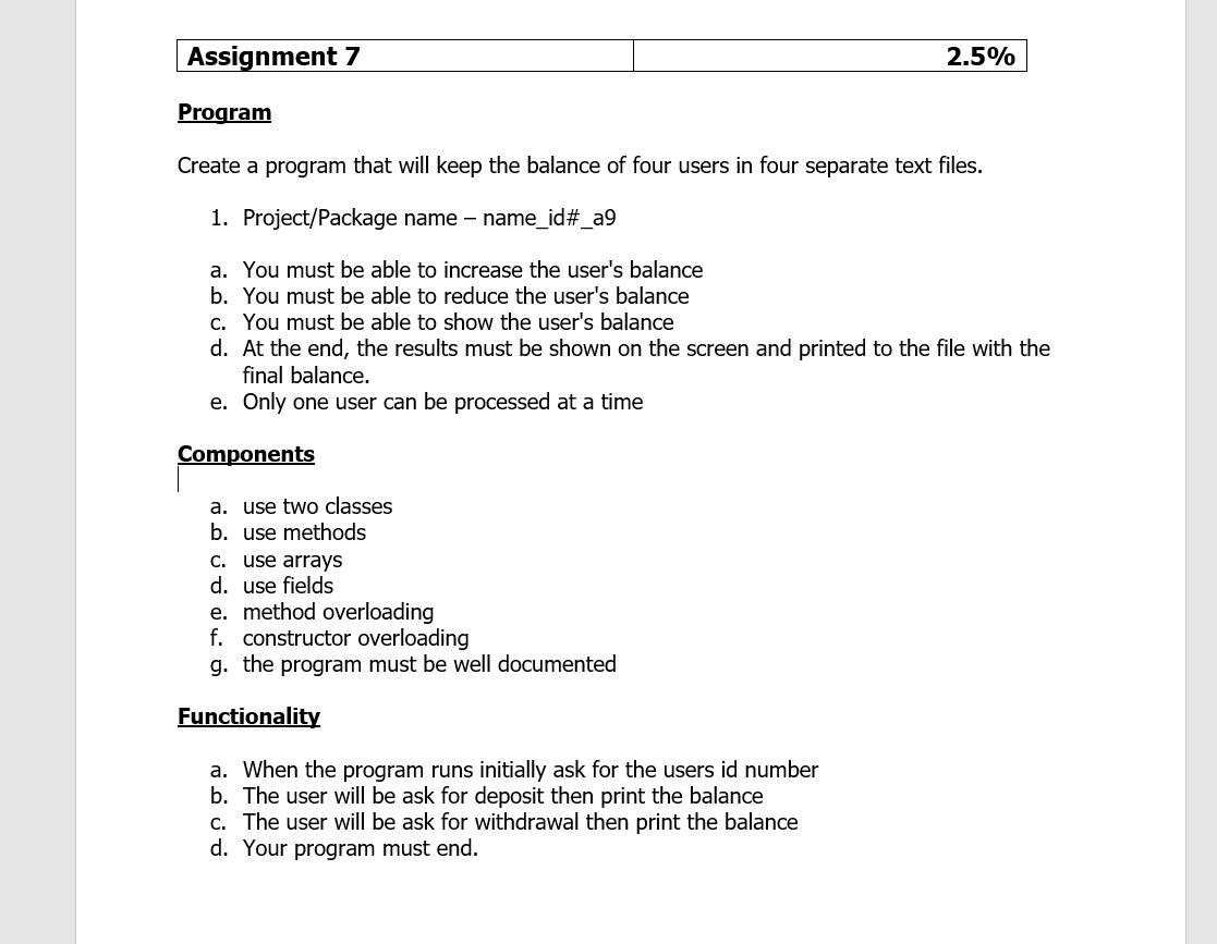 Solved Assignment 7 2 5 Program Create A Program That Will