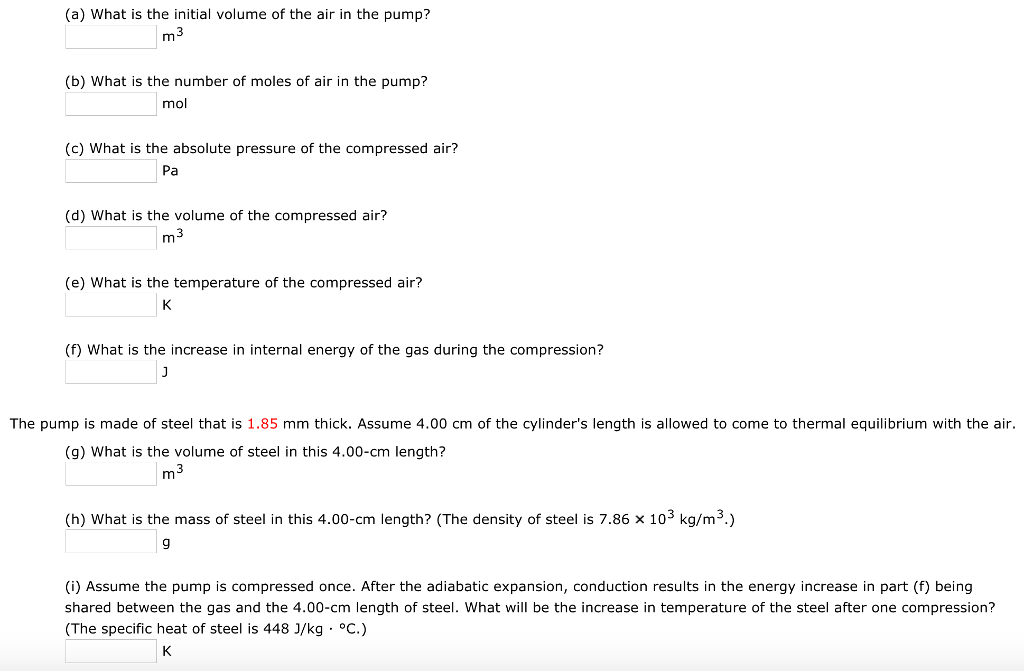 Solved Air (a diatomic ideal gas) at 26.5°C and atmospheric | Chegg.com