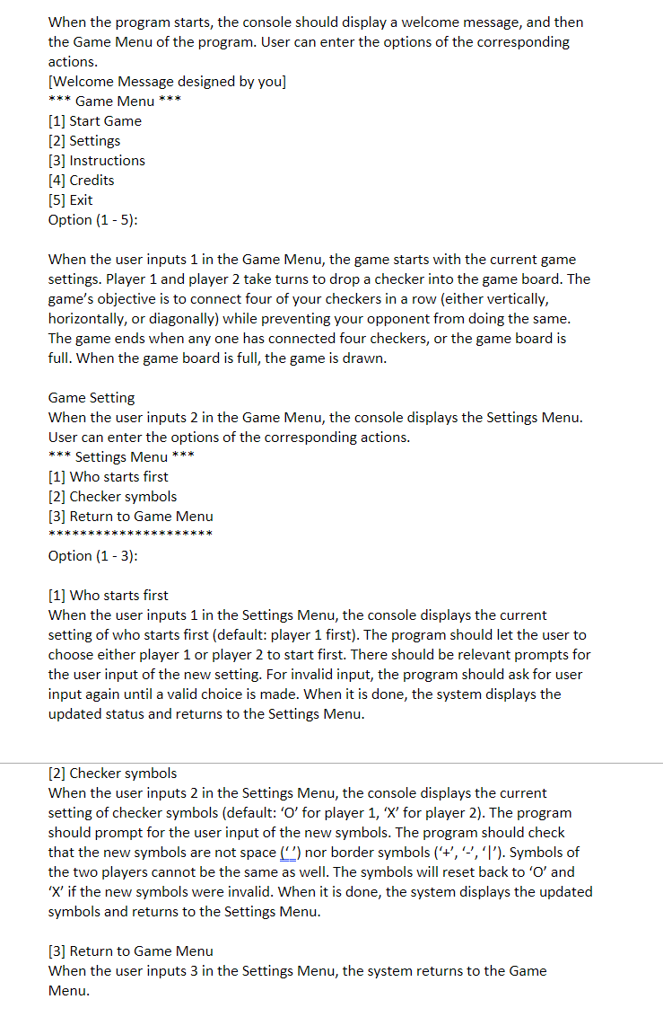 Solved When the program starts, the console should display a | Chegg.com