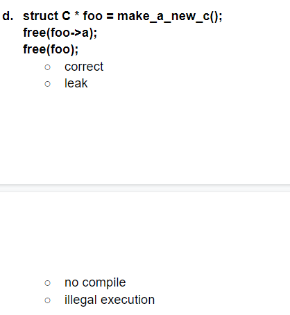 Solved struct A{ double arr[4]; int p; struct B { int x; | Chegg.com