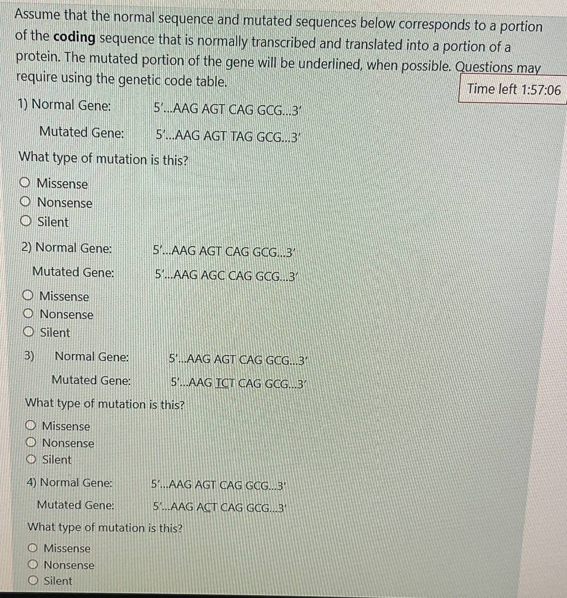 Solved Assume that the normal sequence and mutated sequences | Chegg.com