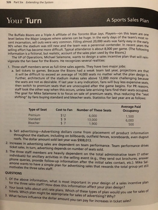 Solved 526 Part Six Extending the System Your Turn A Sports | Chegg.com