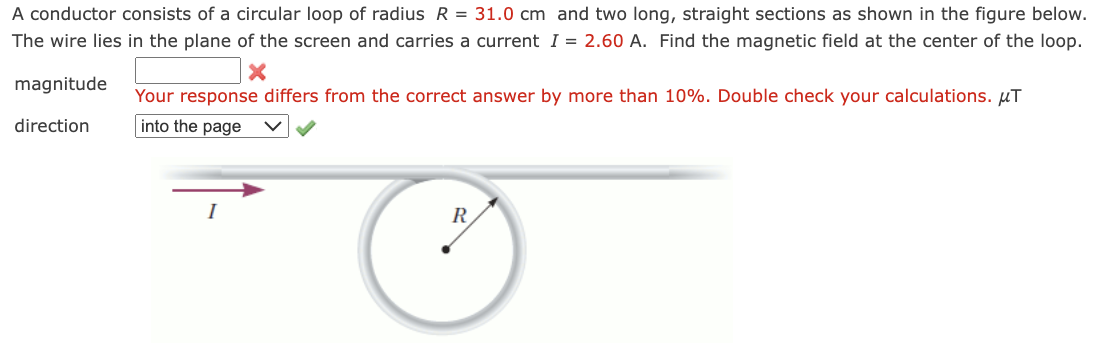 Solved A conductor consists of a circular loop of radius | Chegg.com