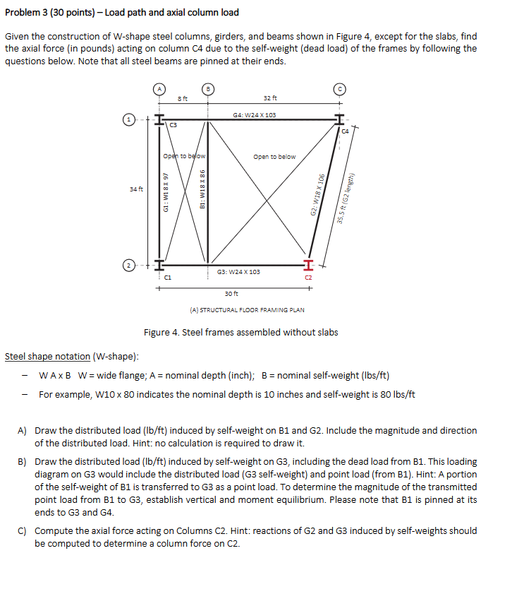 Load path and axial column load Given the | Chegg.com