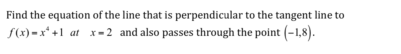 Solved Find the equation of the line that is perpendicular | Chegg.com