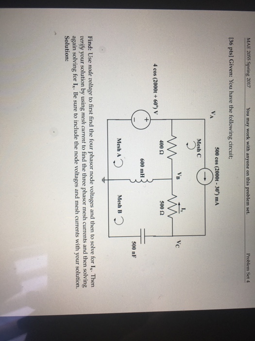 Solved You have the following circuit; Use node voltage to | Chegg.com